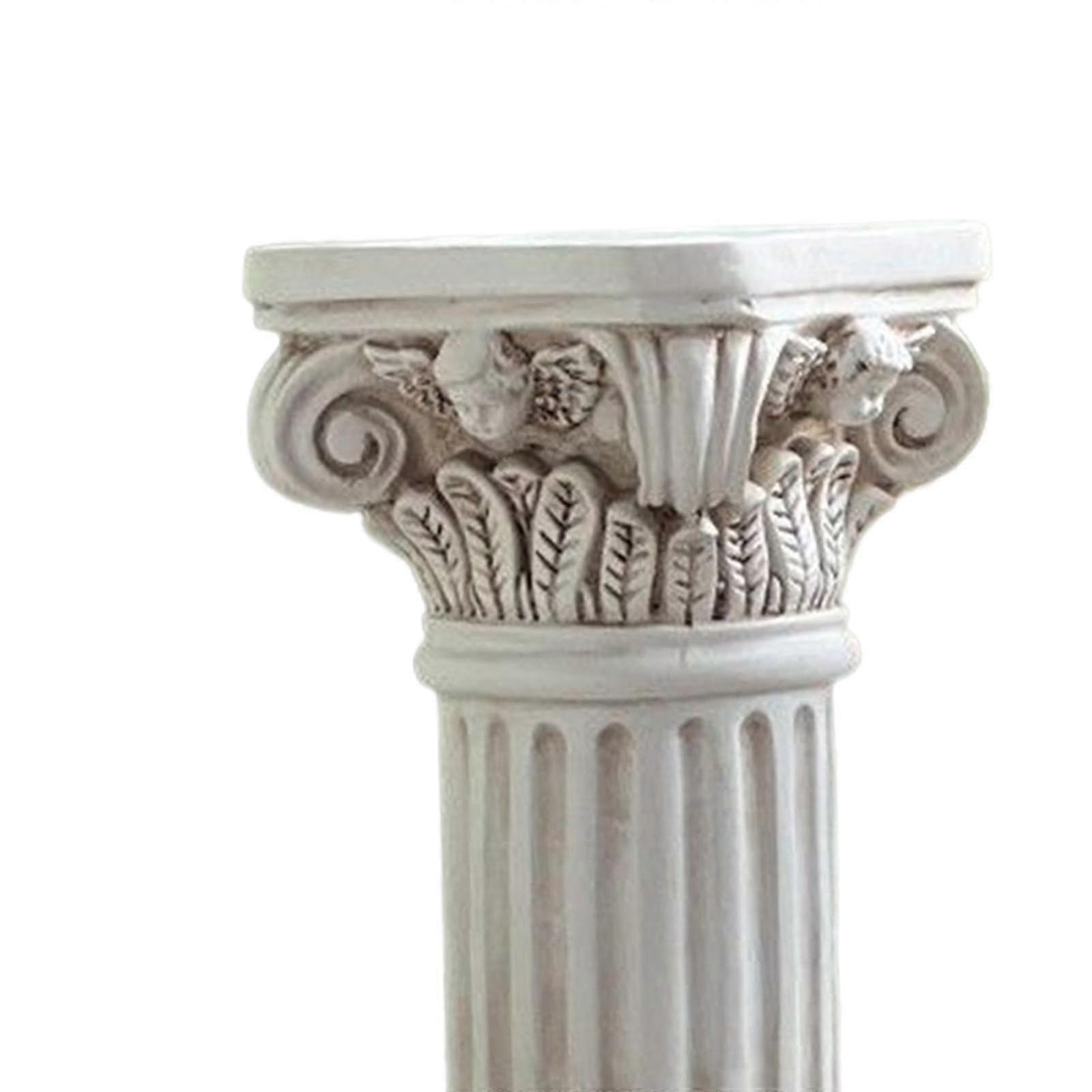 Roman Pillar Statue Figurine White Pedestal Stand For Living Room ...