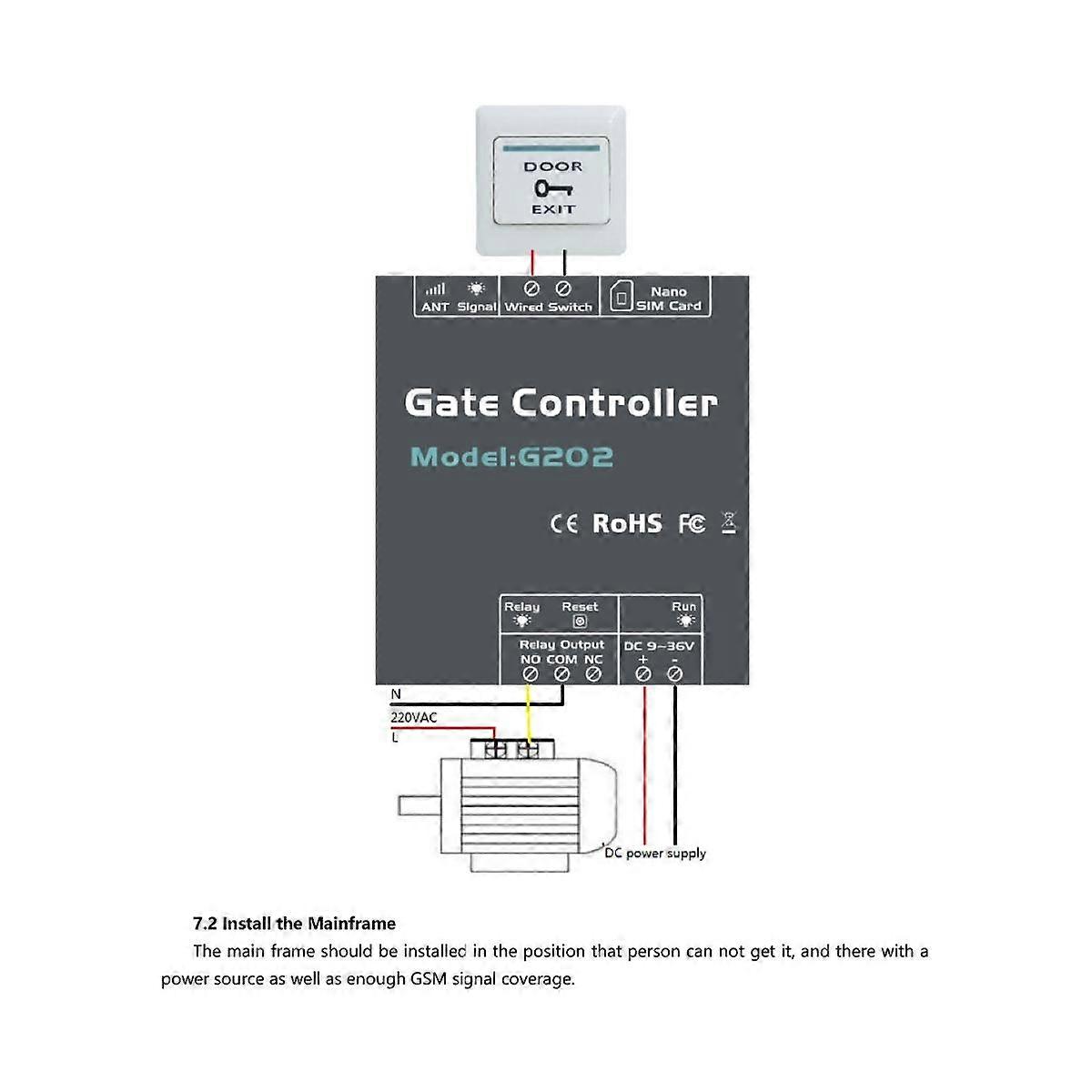 G202 GSM Gate Door Opener 4G Single Relay Switch Mobile Phone Electric ...