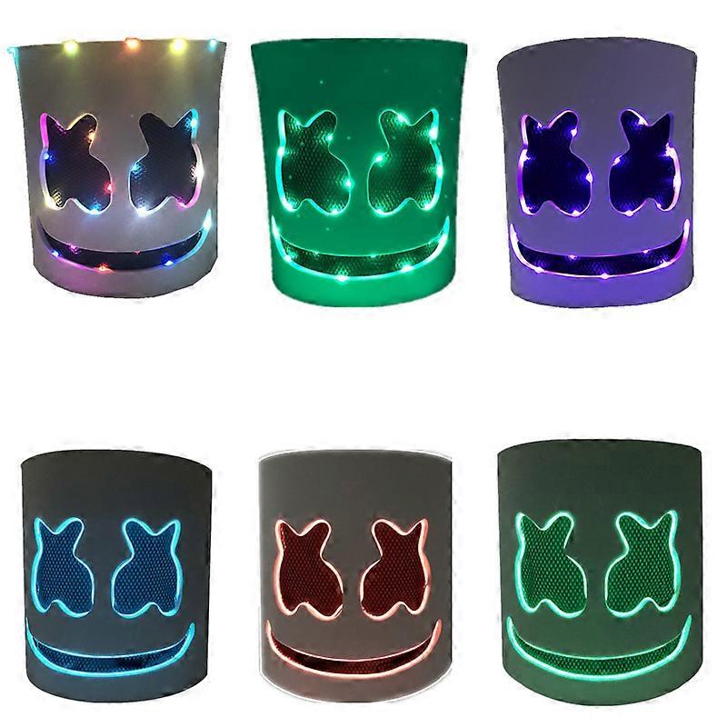 Marshmello LED Mask DJ Cosplay Helmet Marshmello Costume Mask Light Up ...