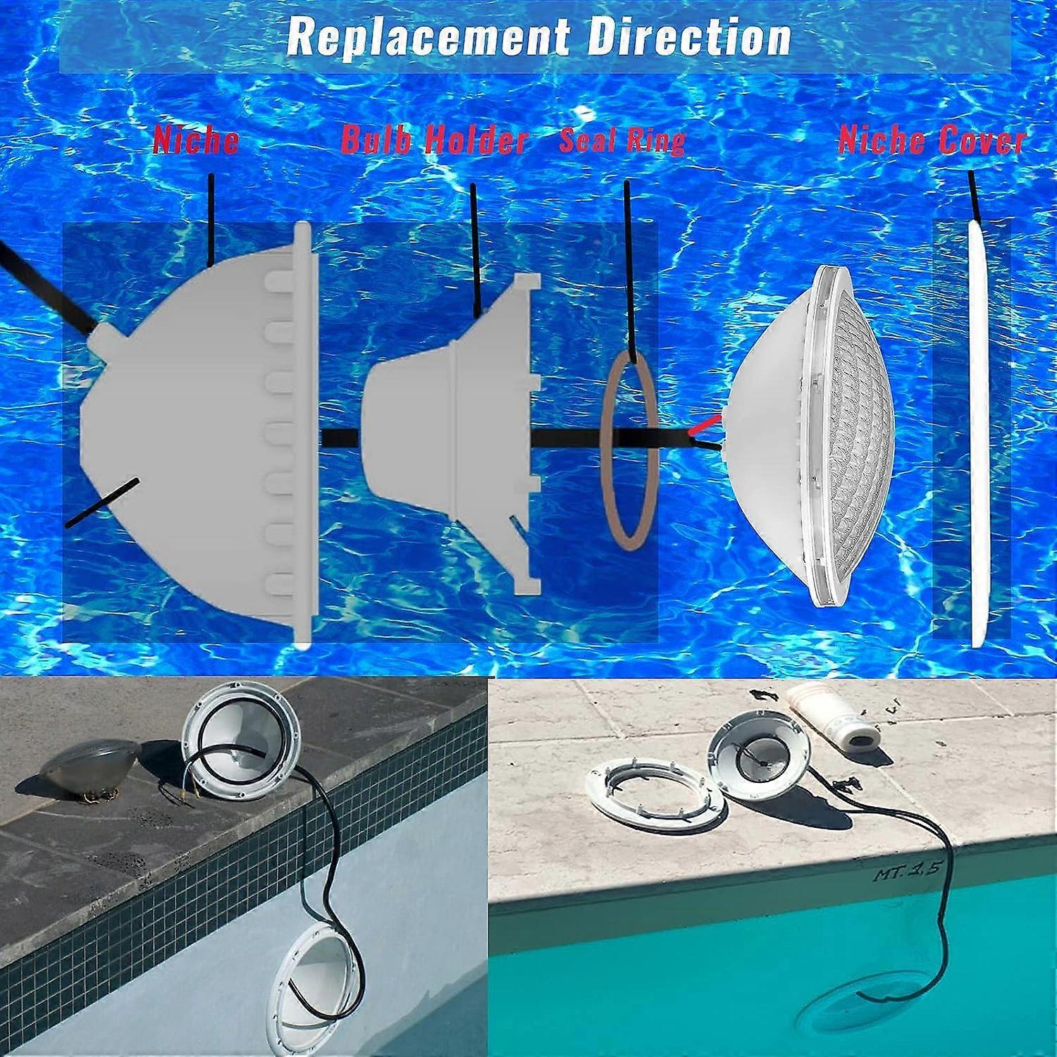 PAR56 LED Pool Light, 18W Pool Spotlight Underwater LED Lamp (Replaces Old PAR56 Halogen Lights ...