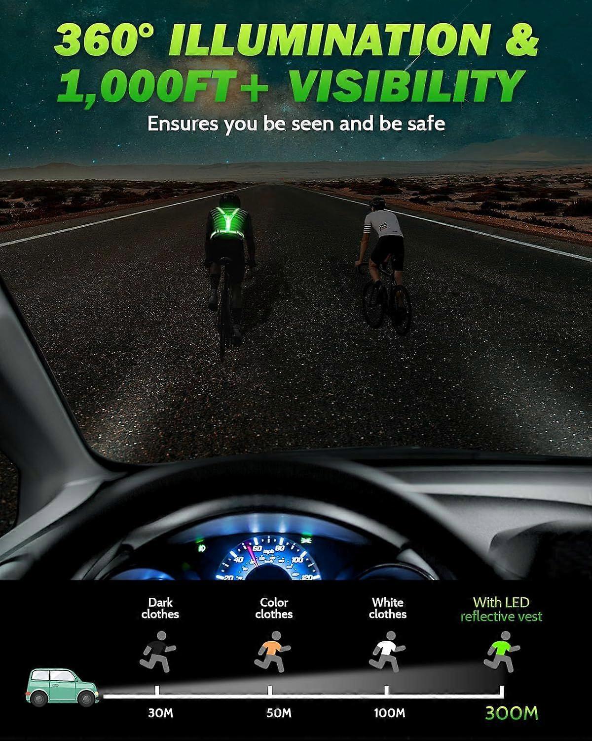 LED Reflective Running Vest, 5 Colors Light Up Running Vest ...