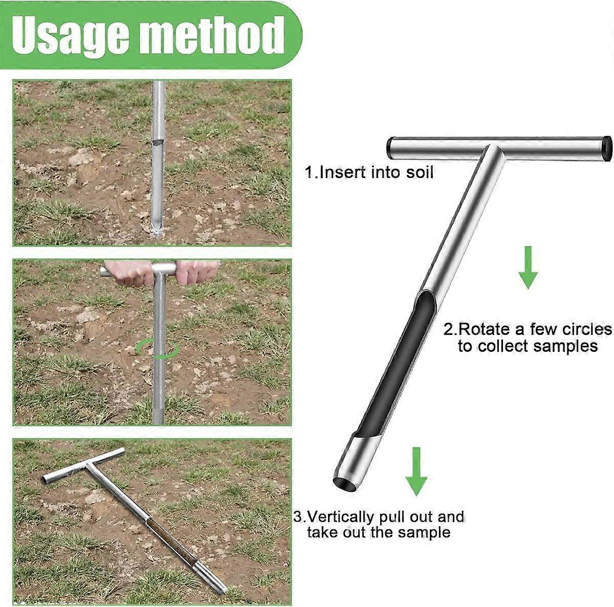 12 Inch Soil Sampler Probe with T Handle, for Soil Sampling Plant ...