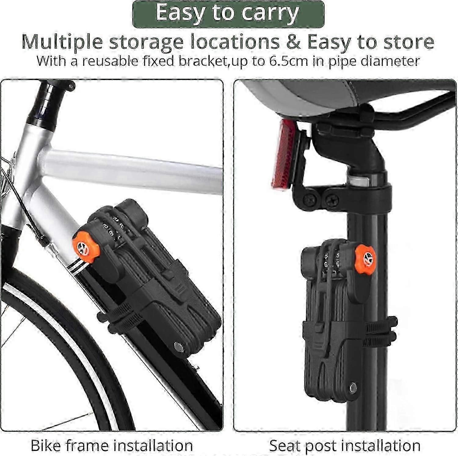 Foldable Bike Lock, Electric Scooter, Scissor-Proof Bike Lock, 4-Digit ...