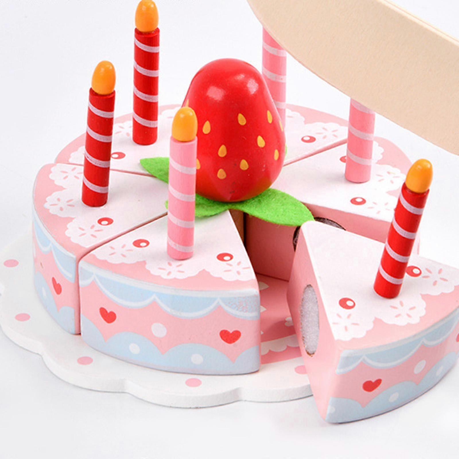 Birthday Cake Toy, Cutting Cake Playset Role toys Food Pretend Cutting ...