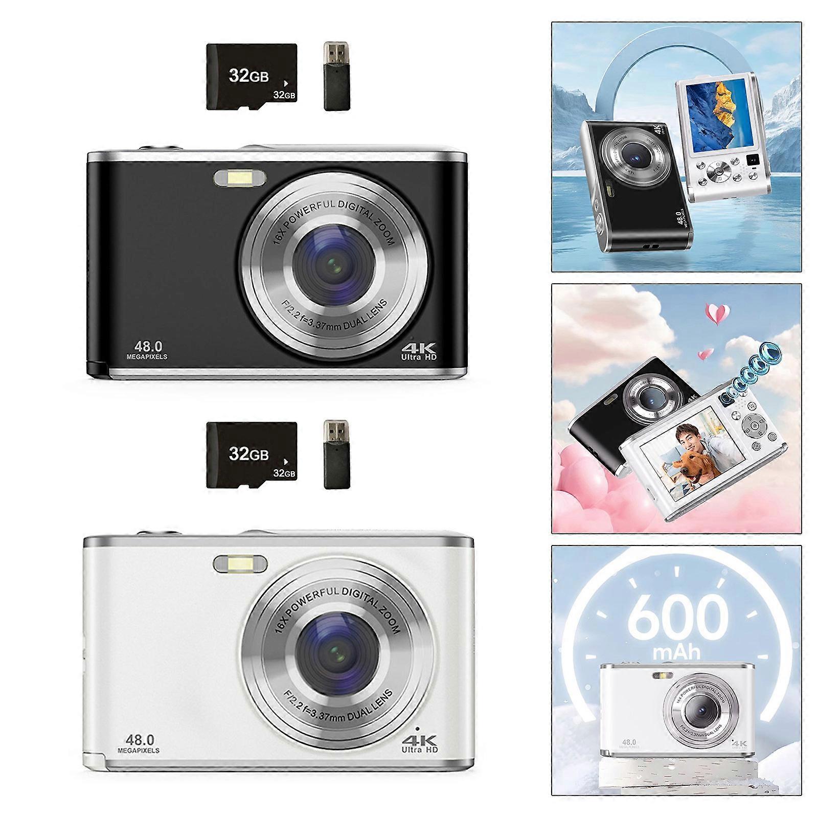4K Digital Camera 48MP Autofocus Two Lens 16X Zoom Photo Shoot Camera ...