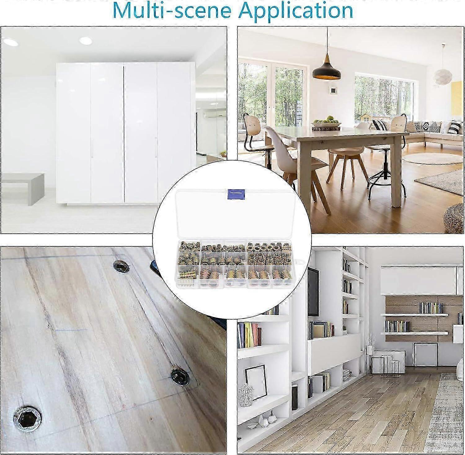 230pcs Zinc Alloy Hex Socket Screw Nuts Threaded Inserts Nut Assortment ...