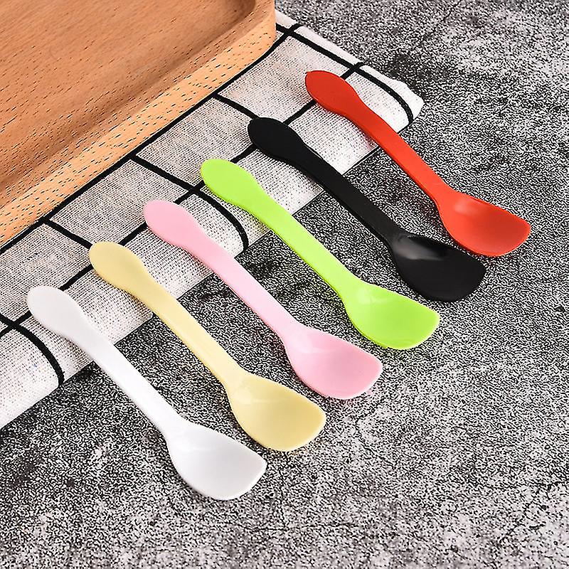 100pcs Mini Plastic Spoons Flatware Spoons For Jelly Ice Cream Dessert ...
