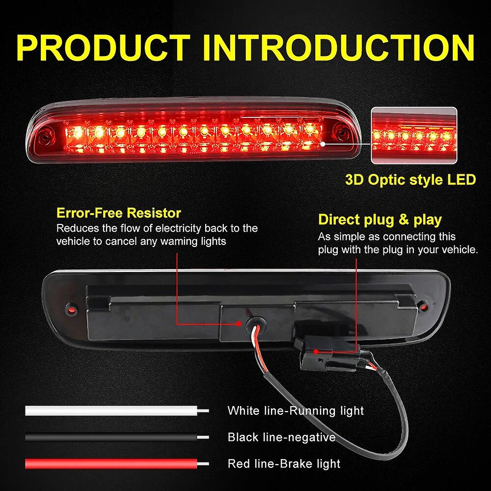 Rear Led Third High Mount Brake Stop Light Smoked Lamp For Ford Ranger ...