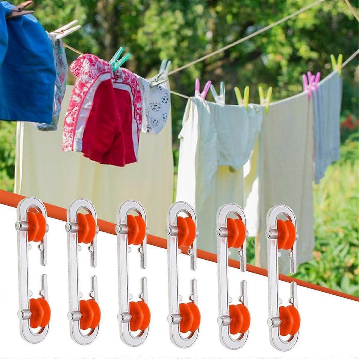 6 Pcs Clothesline Spreader, Aluminium Heavy Duty Outdoor Clothes Line ...