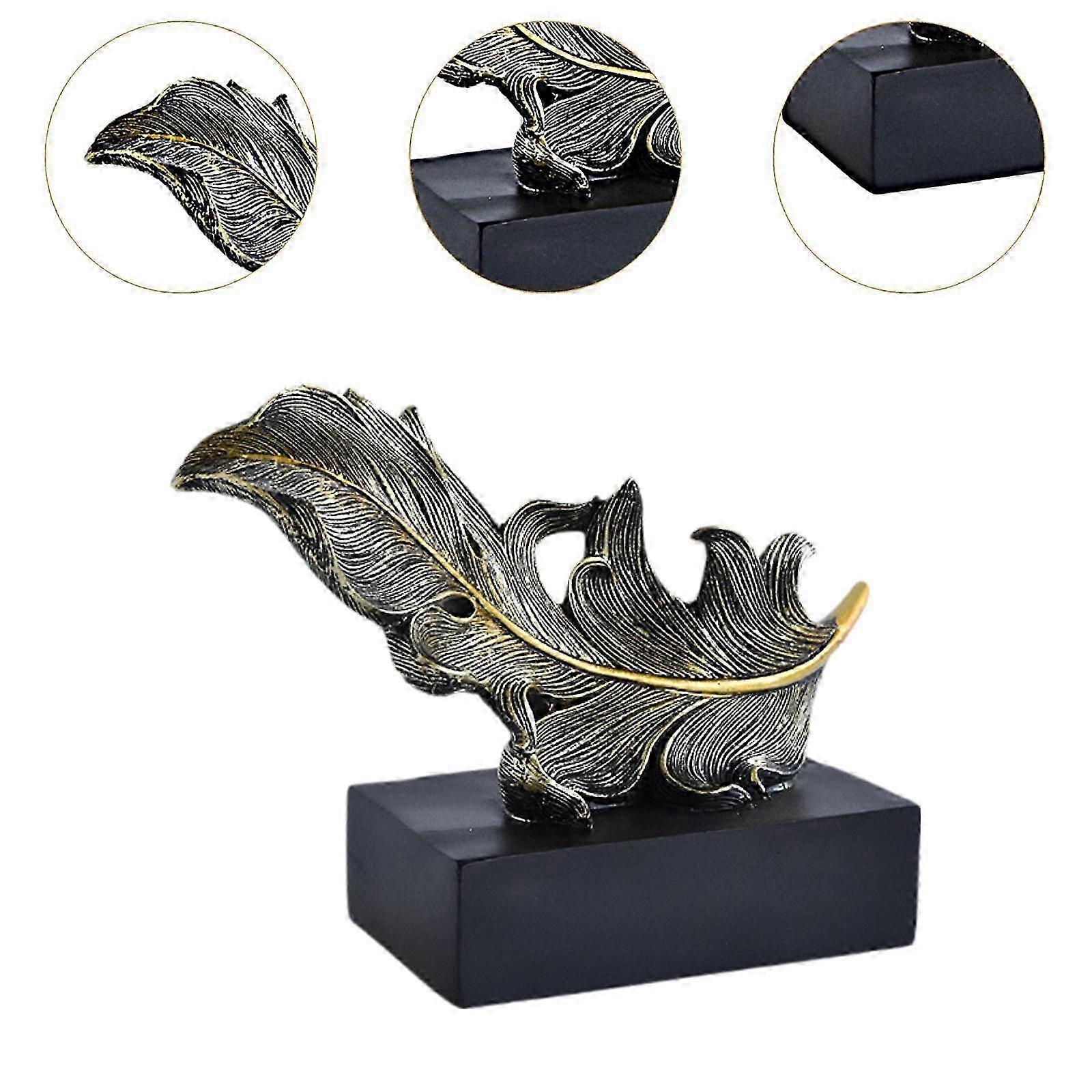 Feather Statue Decor Unique Gift Feather Figurine for Cabinet Office ...