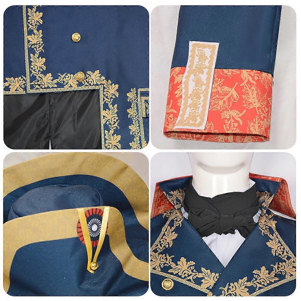 Napoleon Costume for Adults Medieval Palace Retro Blue Suit Halloween ...