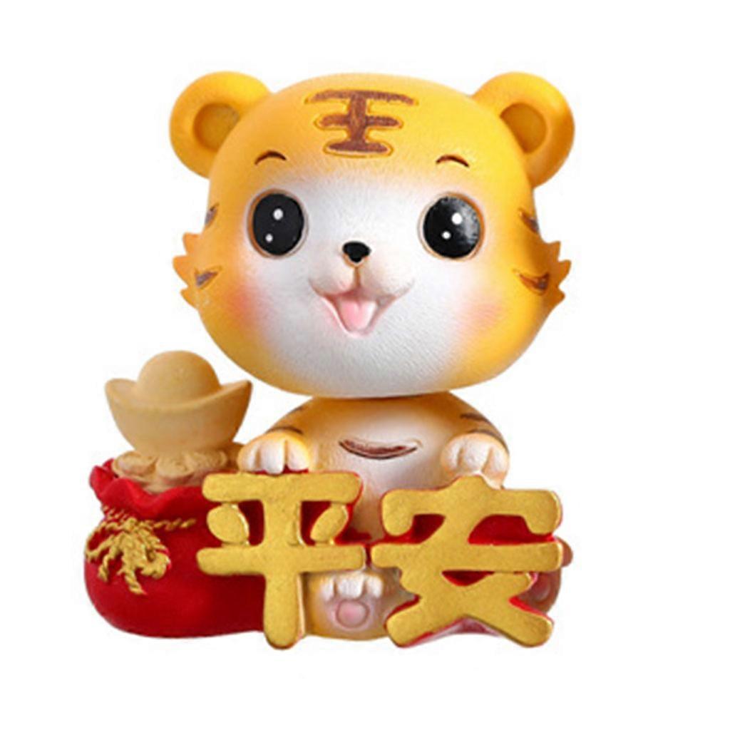 Resin Lucky Fortune Tiger Animal Figurine Chinese Zodiac New Year ...