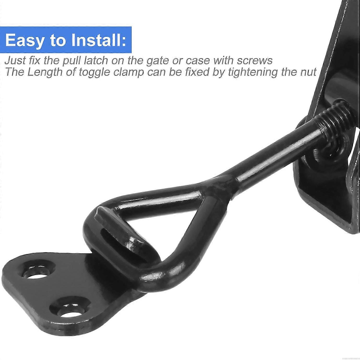 Black Toggle Latch Clips, 6 Pcs Heavy Duty Adjustable Toggle Clips ...