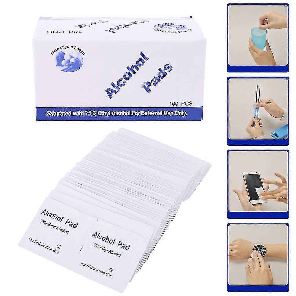 100 Pcs Alcohol Wipe Clean Pad Medical Swab Sachet Antibacterial Tool ...