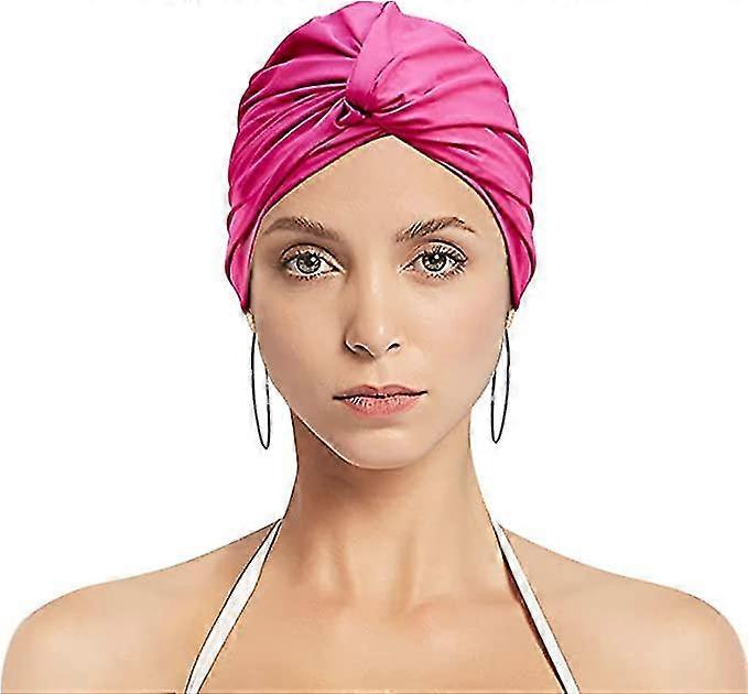 GHYT Women Swim Bathing Cap Elastic Swim Turban Cap Long Short Hair ...