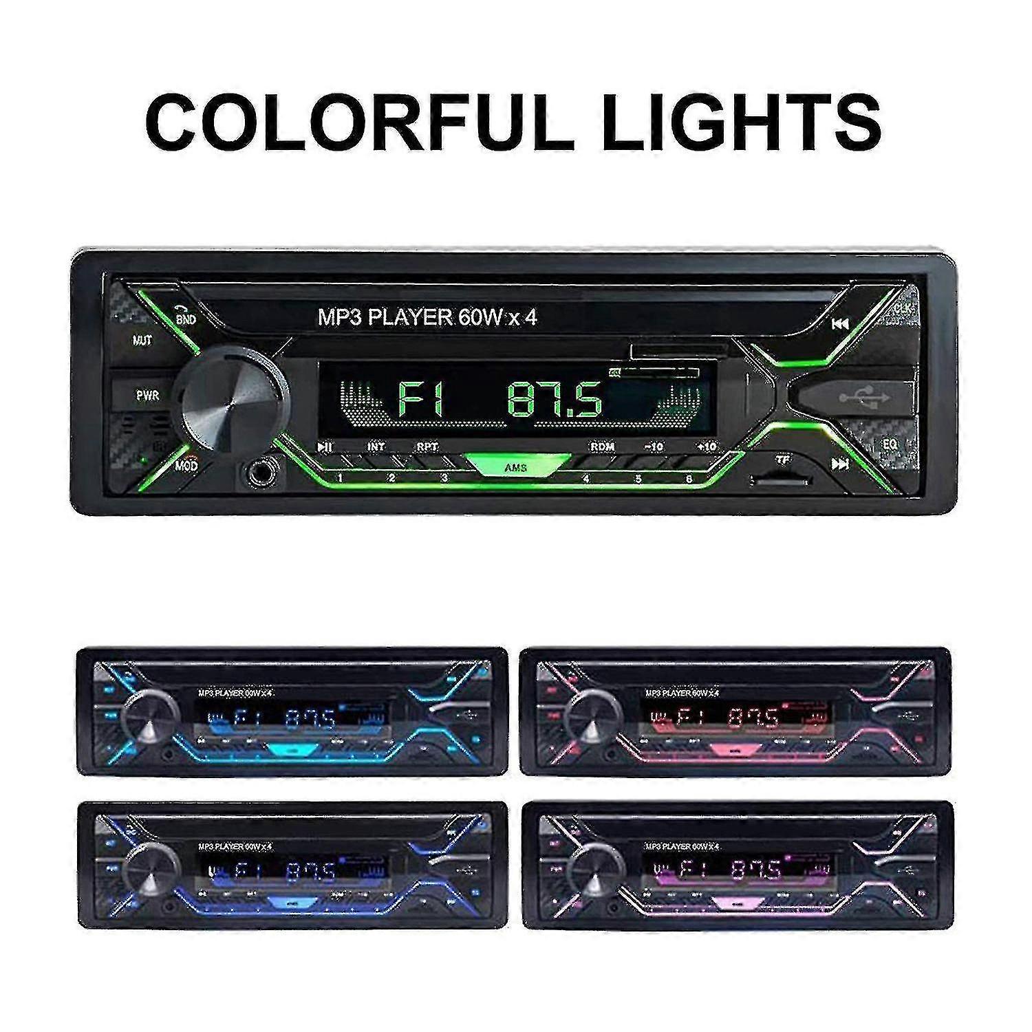 Car Stereo With Bluetooth, Single Din Radio Fm Media Player Usb/tf/sd ...