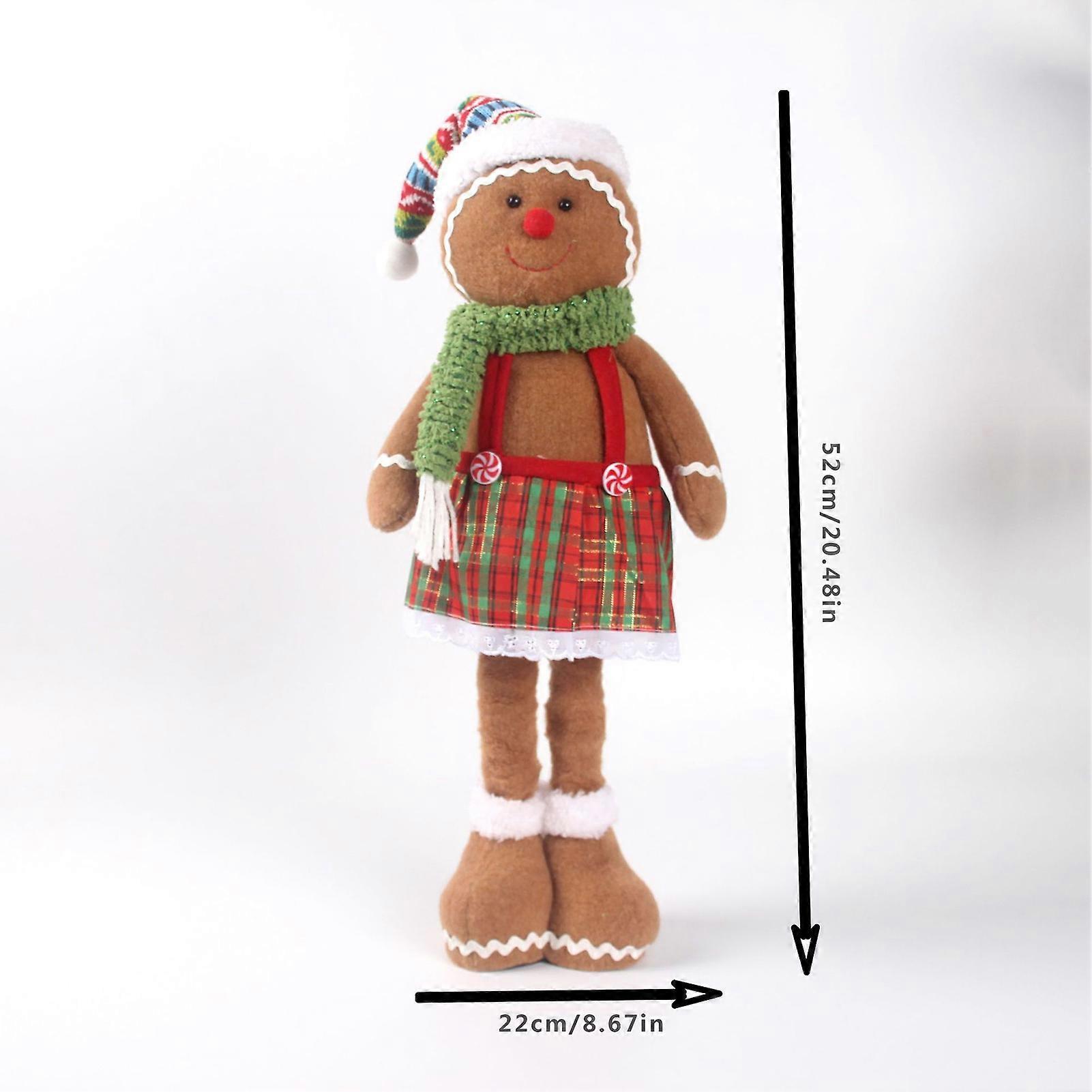 Telescopic Gingerbread Man Doll Standing Gingerbread Man Plush Doll ...