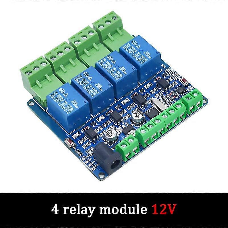 5V 12V Modbus Rtu 4 8 channel Relay Module RS485 TTL Communication 4 8 way Input Relay Module ...