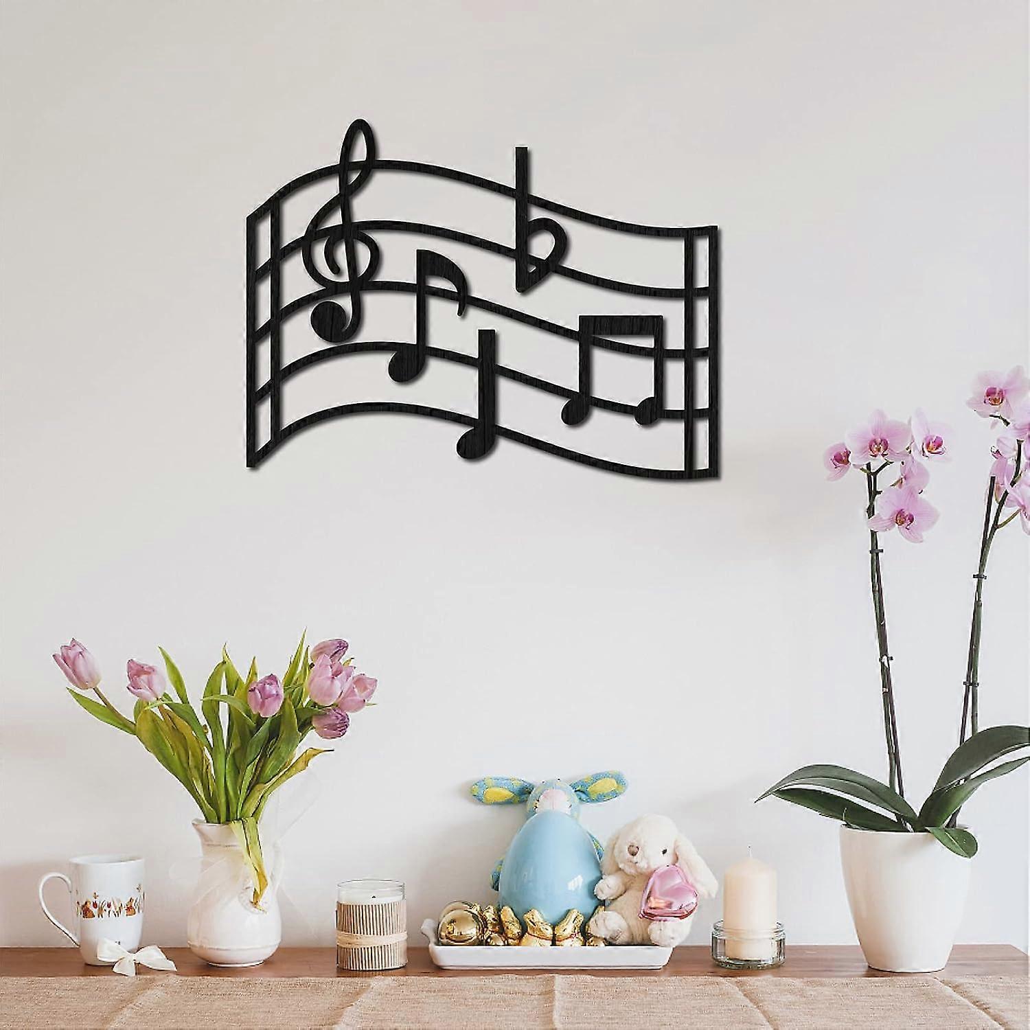 Wood Music Note Wall Art Black Treble Clef Wall Decor Hanging Music ...