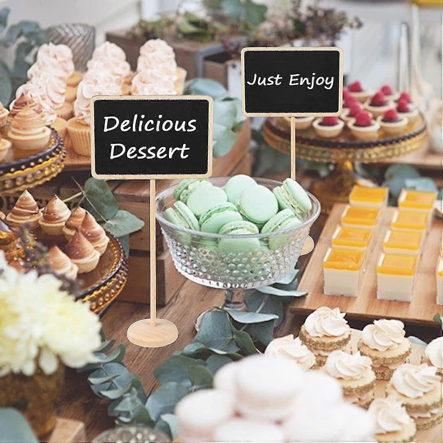 Mini Chalkboard Signs With Stand 12pcs Food Labels For Buffet Wooden ...