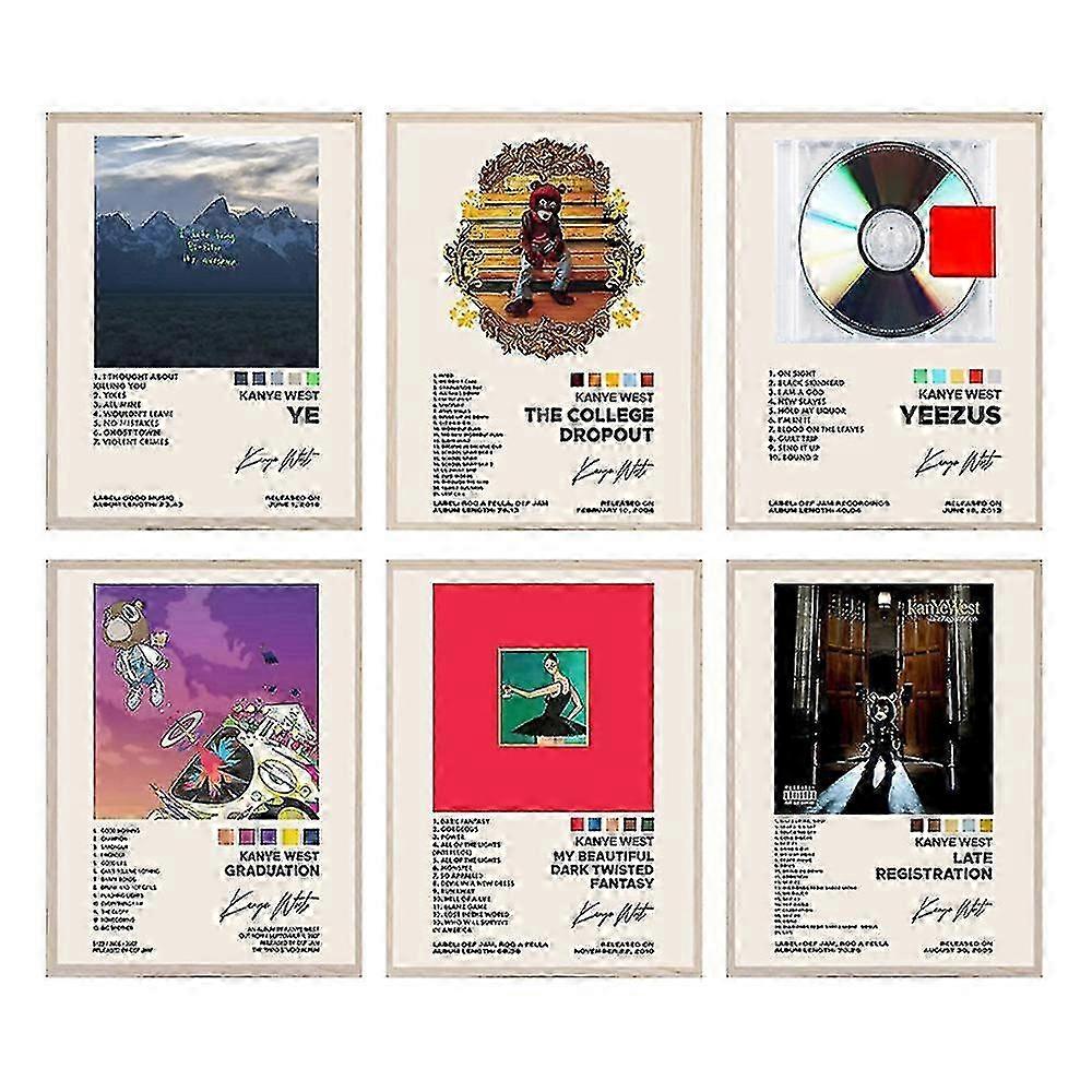 Gifts Posters Kanye West Album Cover Rapper Music Posters Wall Art Room ...