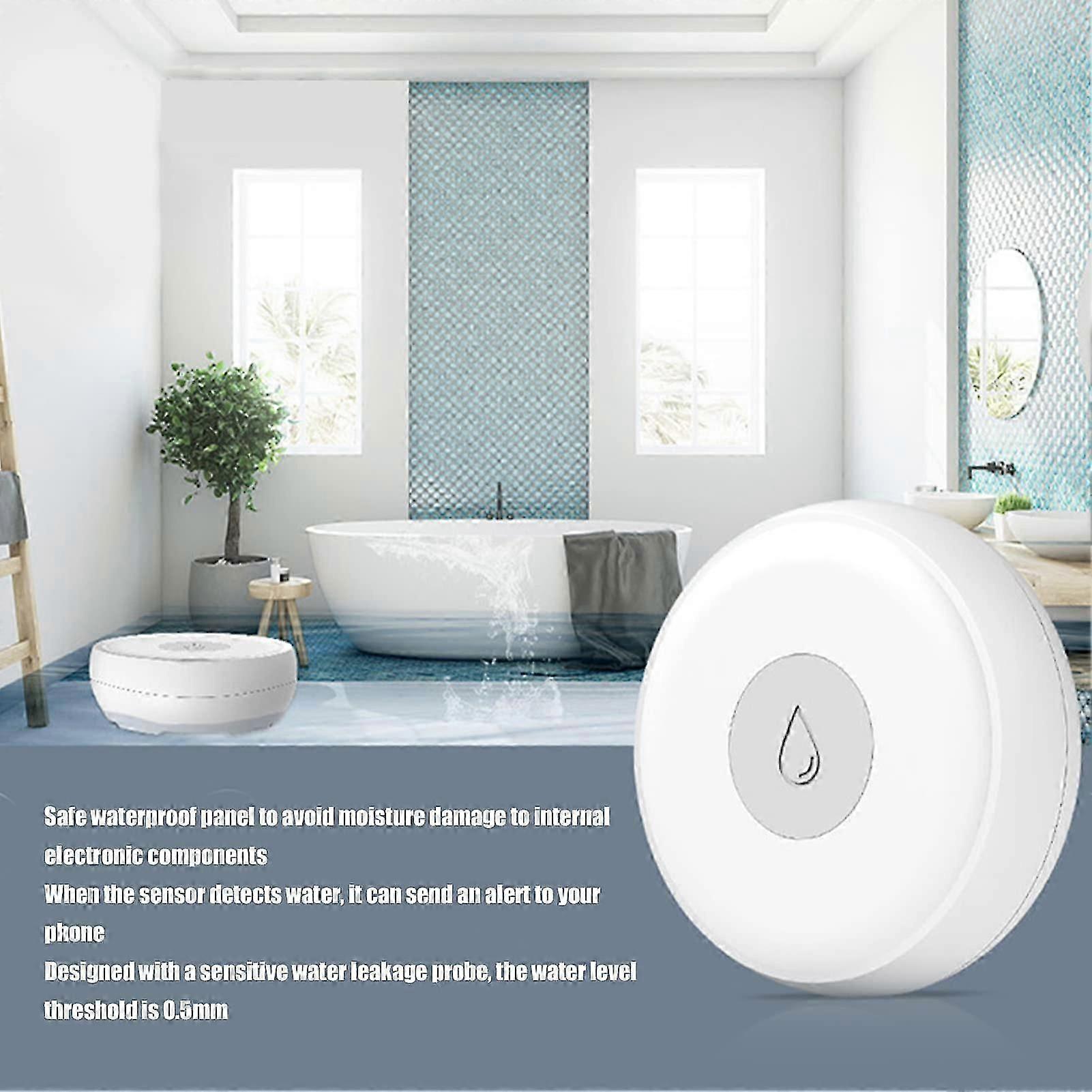 Water Leak Detector Alarm, WiFi Water Flooding Monitor Smart App, Wet ...