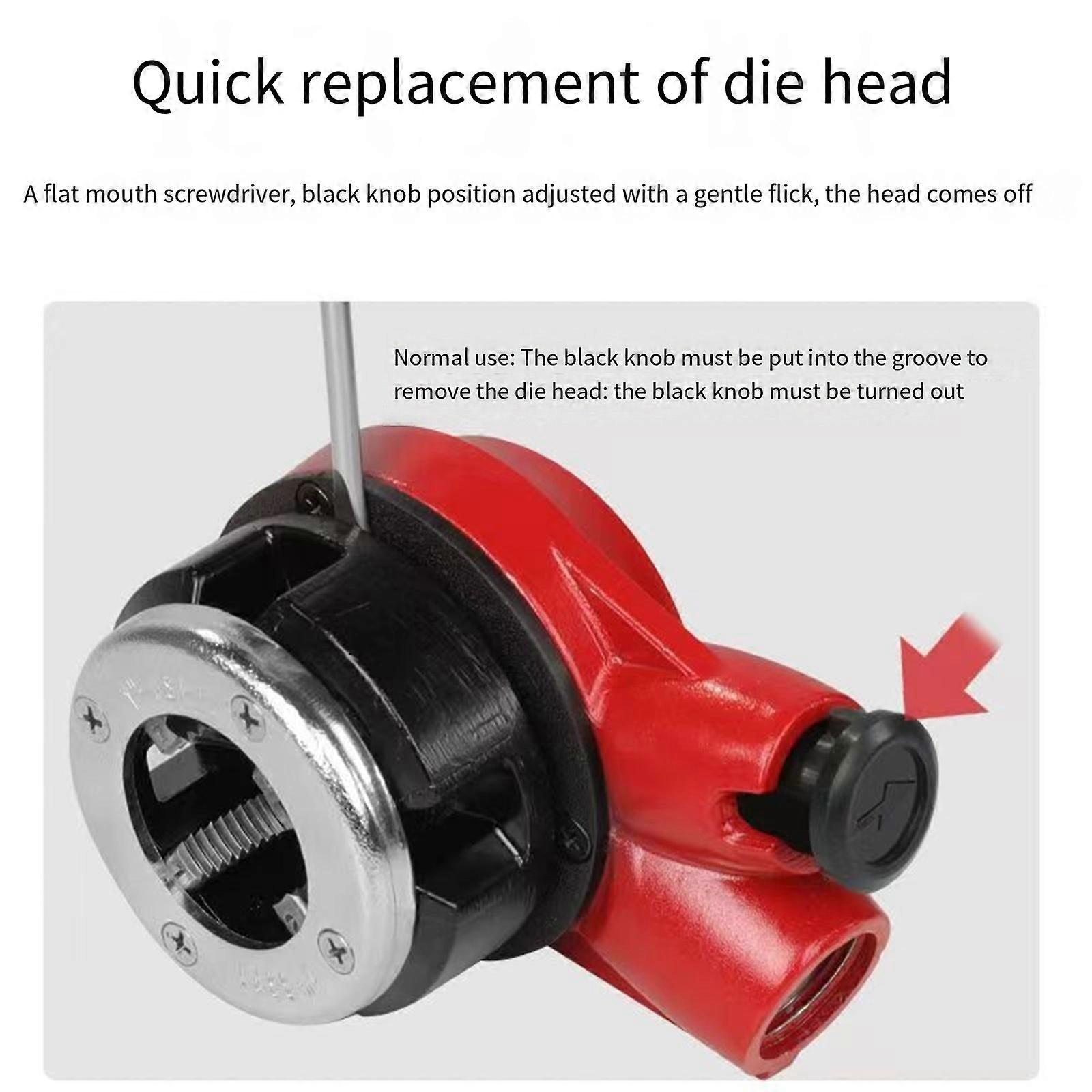 Threading Machine Ratchet Pipe Threader Kit Iron Plastic Pipe Opener ...