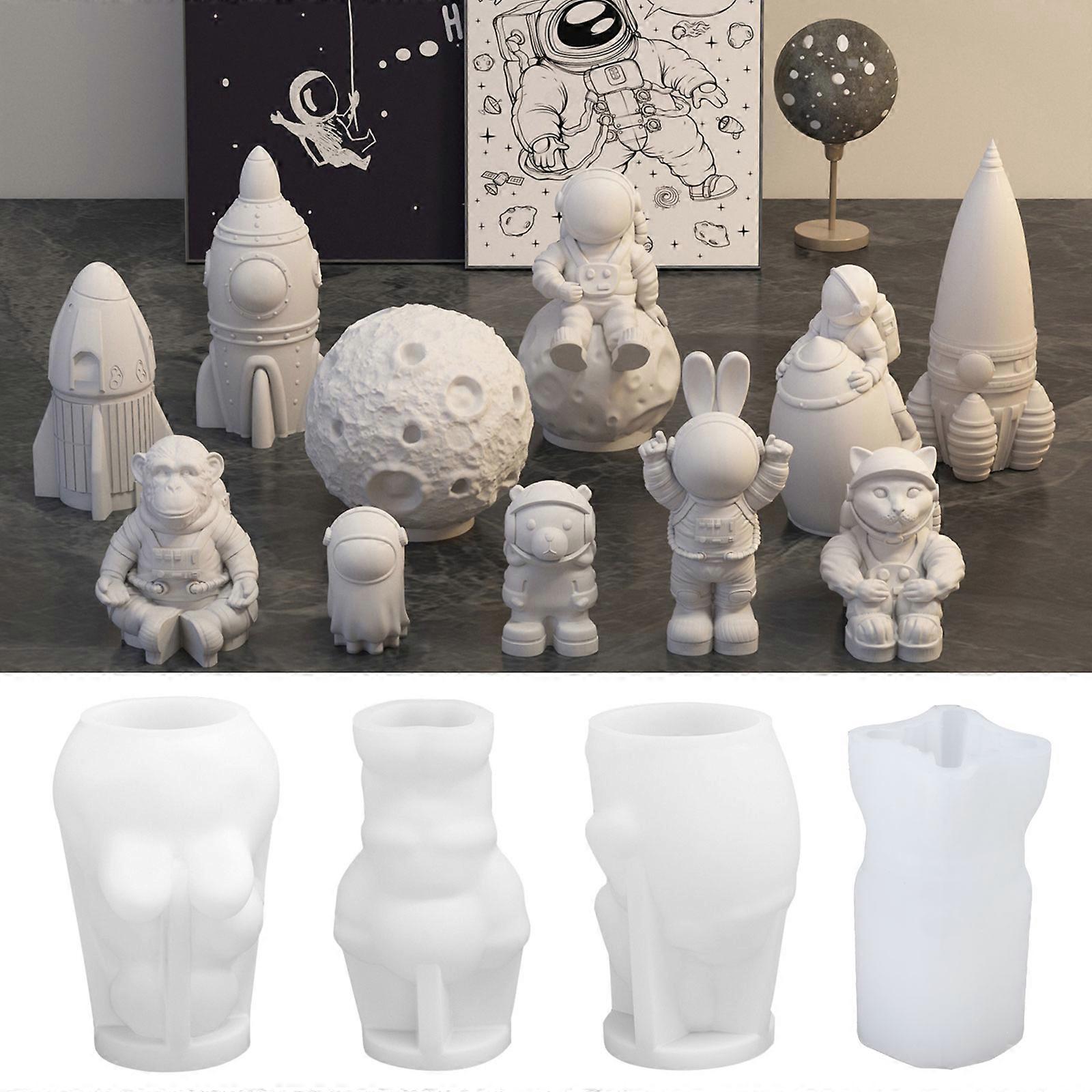 Elegant Moon Figure Mold Astronaut Resin Figurine Crafting Silicone ...