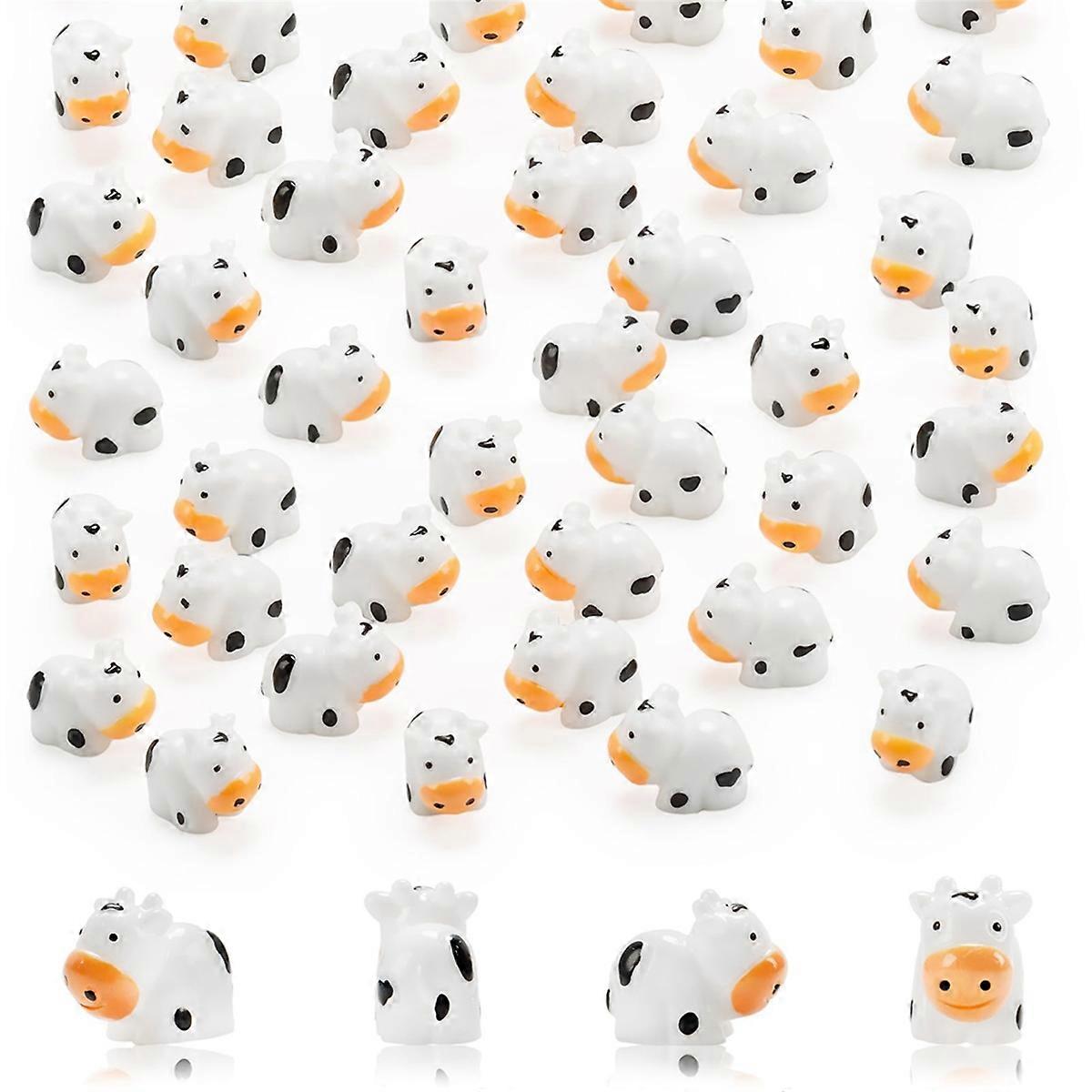 20Pcs Mini Cow Figurines Resin Cow Miniature Animals Figurines Crafts ...