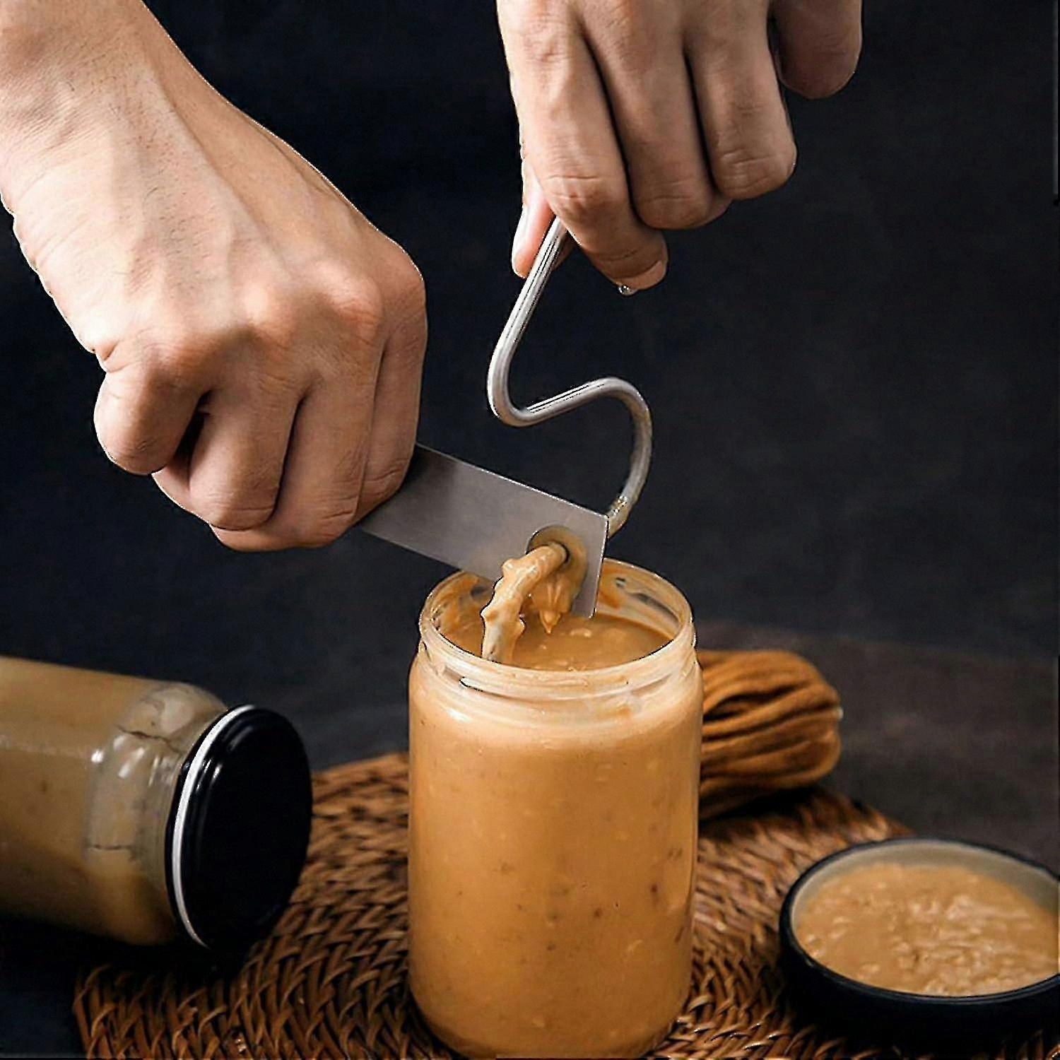 Stainless Steel Nut Butter Mixer with Scraper, Hand Crank Peanut Butter ...
