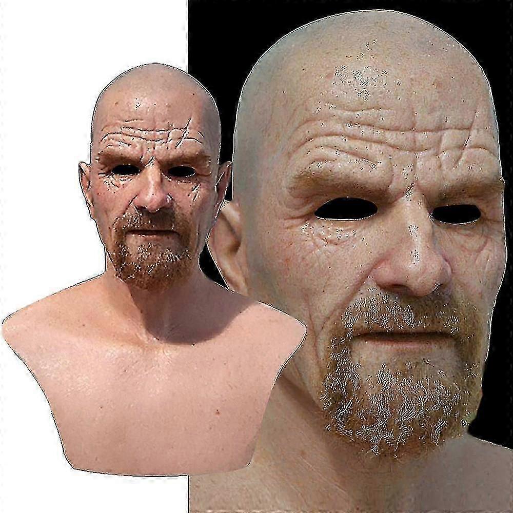 Realistic Old Man Mask Latex Halloween Cosplay Party Full Face Masks ...