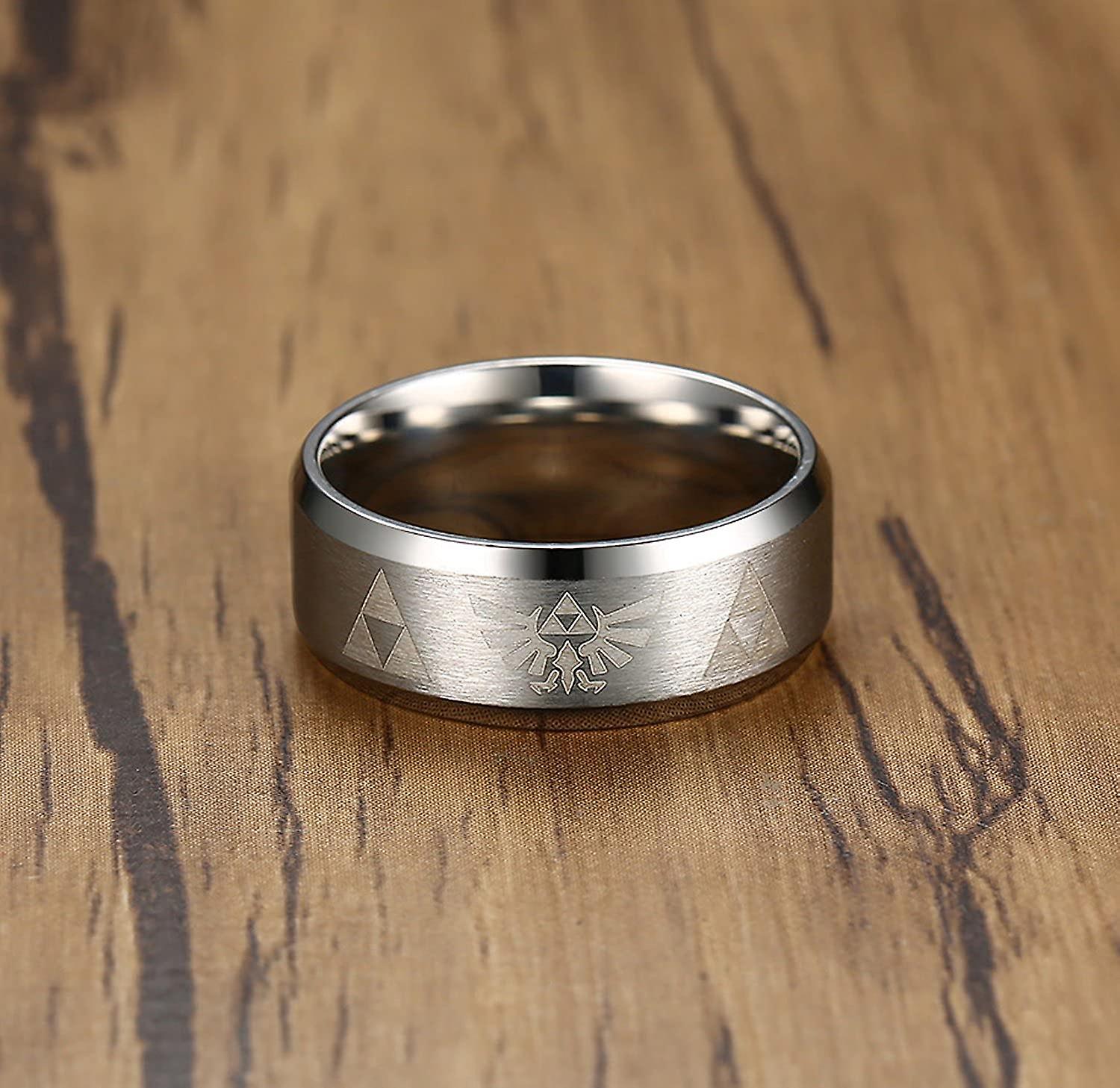 Ubiuo 8mm The Legend Of Zelda Triforce Ring, Stainless Steel Matte ...