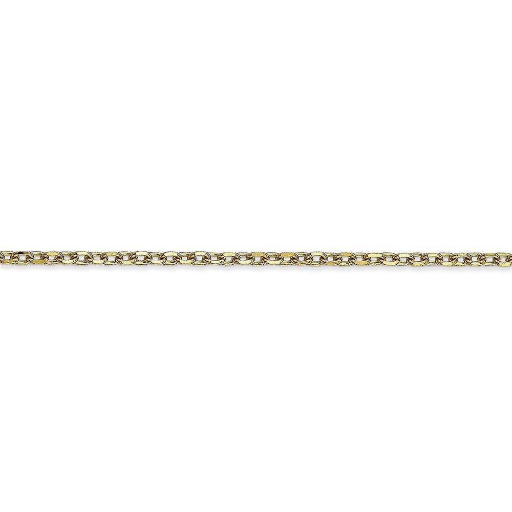 10k Guld 2.2mm Sparkle Cut Cable Chain Halskæde Smykker Gaver til ...
