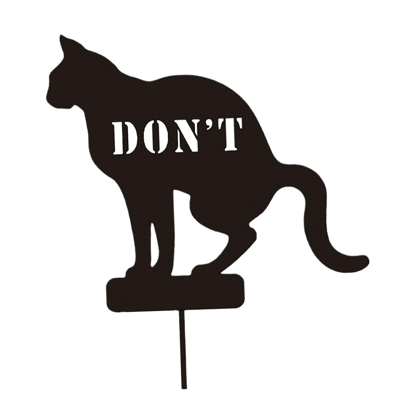 Prohibition Pooping Cat Sign with Stake,Cat Garden Decor,Black,Ornament ...