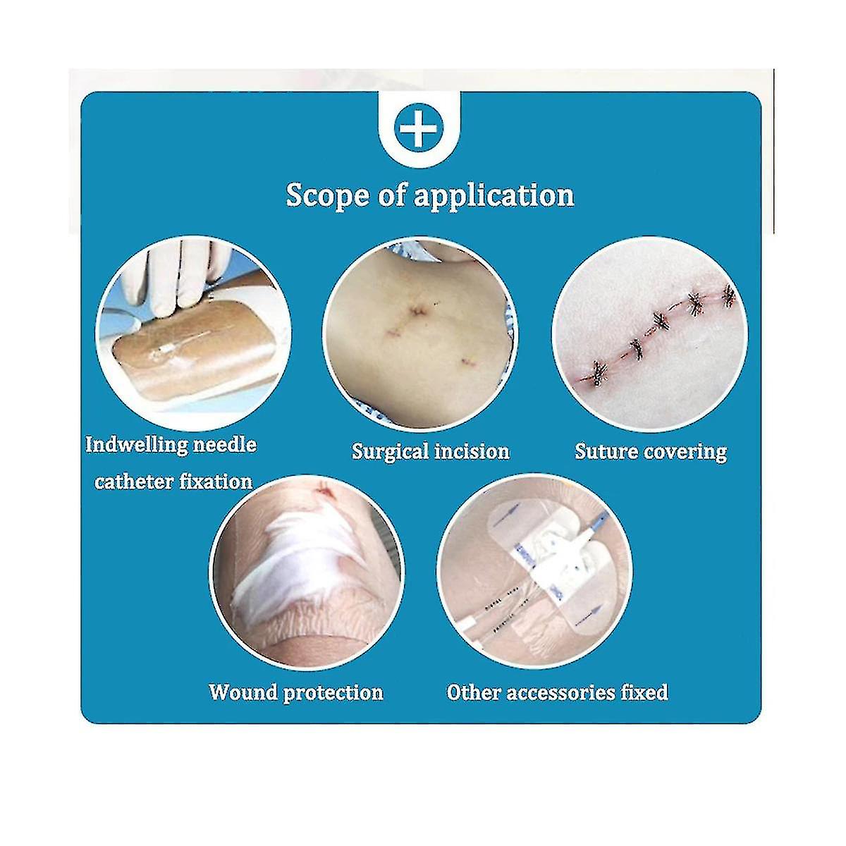 50pcs 6x7cm Medical Transparent Wound Dressing Sticker Waterproof ...