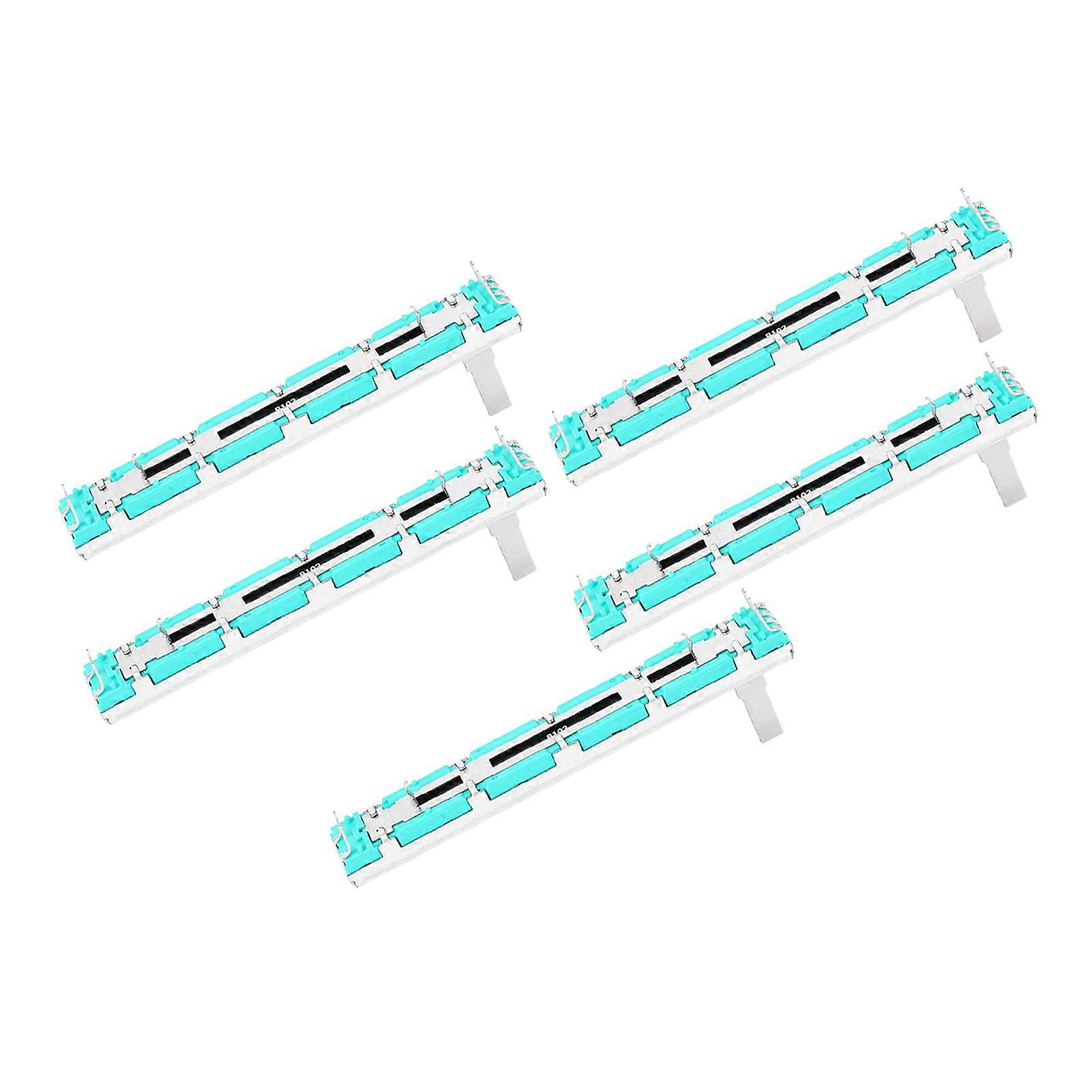 5 Pcs Slide Potentiometer B10K Double Channel Straight Slide Mixer ...