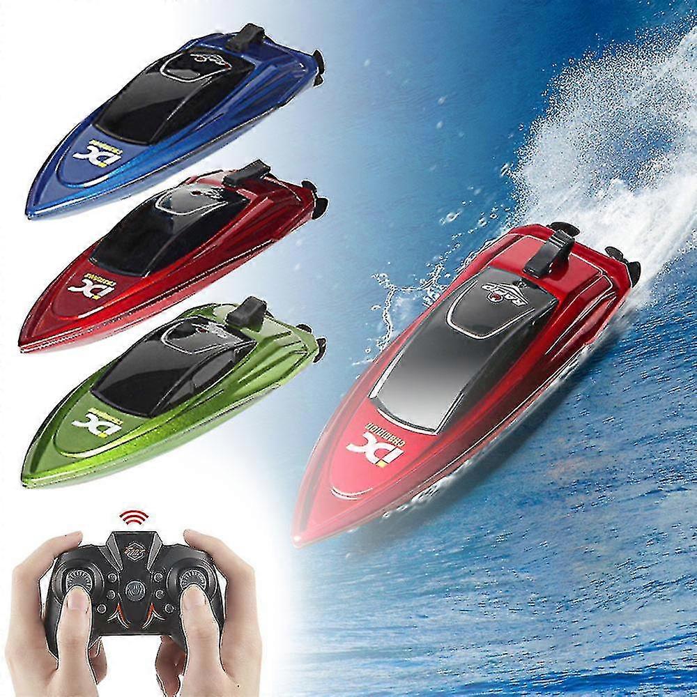 Mini RC Boat 5km/h Radio Remote Controlled High Speed Ship with LED ...