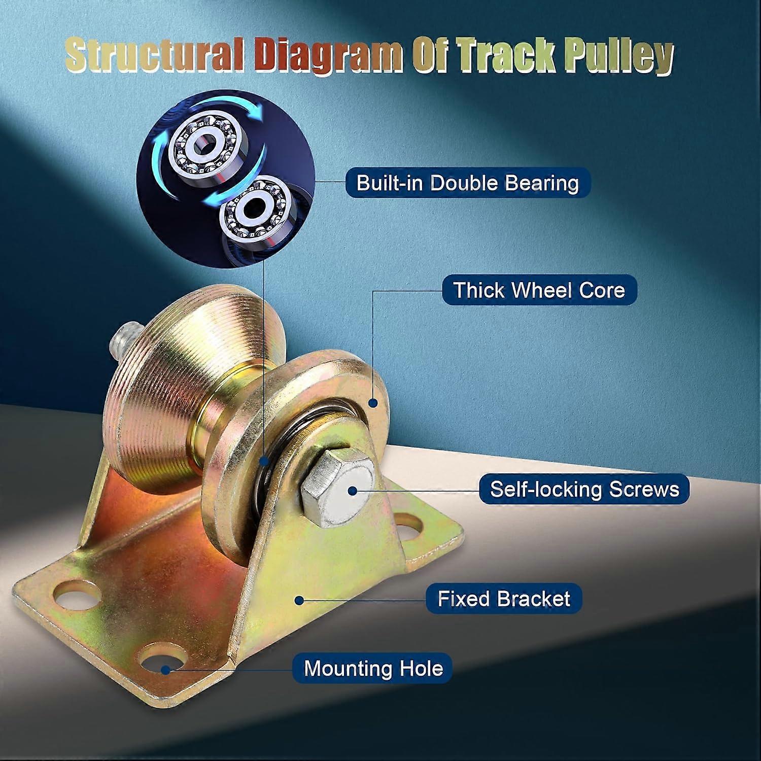 6 Pieces Reeving Lifting Pulley, V Groove Wheel, Sliding Gate Caster ...