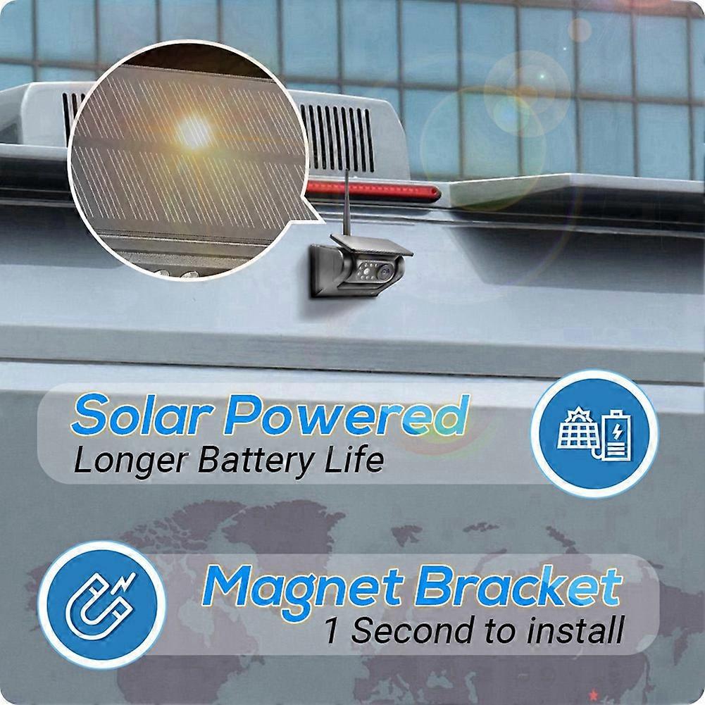 Wireless Solar Powered Energy Magnet Reverse Backup Camera with 5inch ...