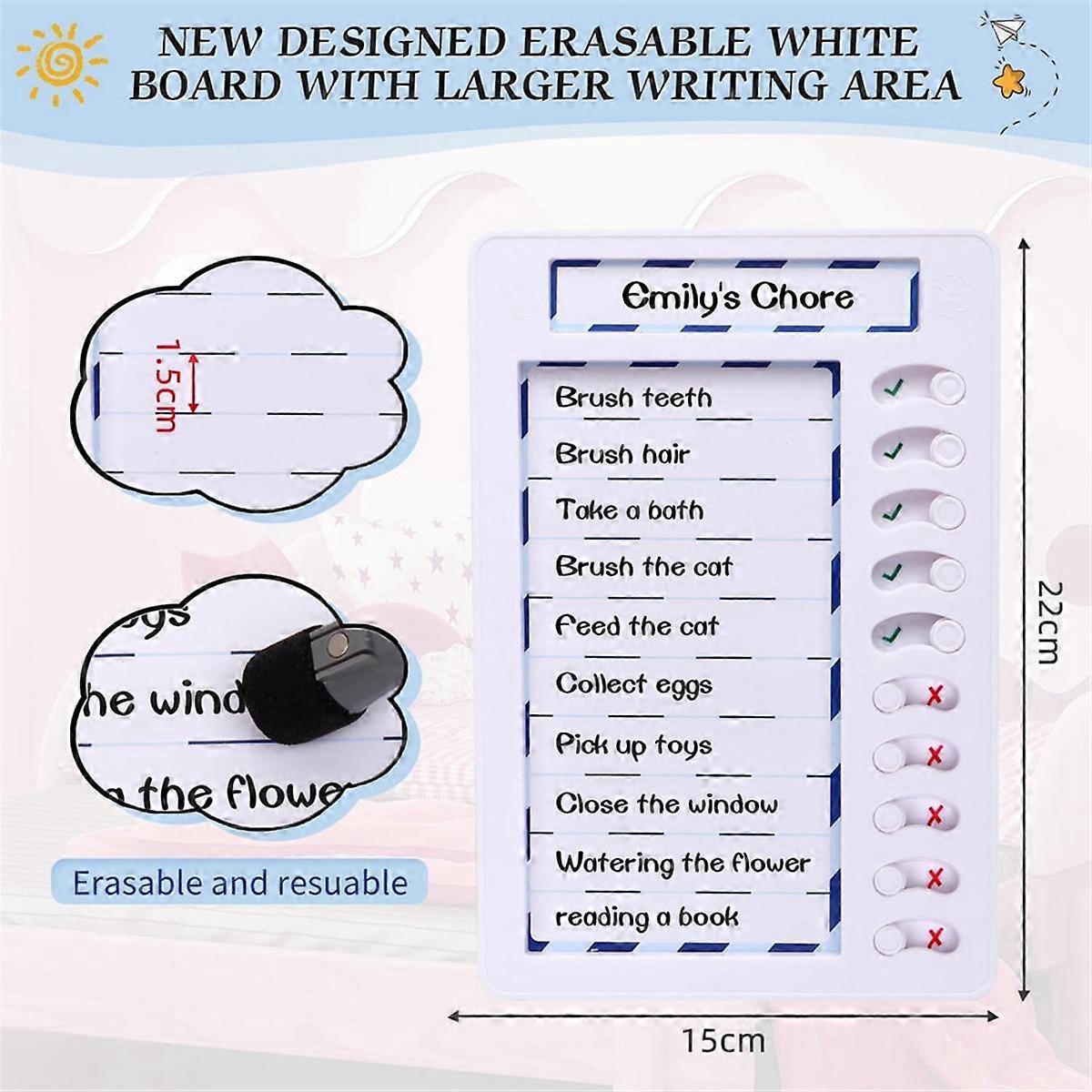 Erasable Chore Chart for Kids,Reusable to Do List Board My Chores ...