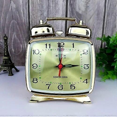 Metal Mechanical Alarm Clock Clockwork Vintage Bedside Table Clock ...