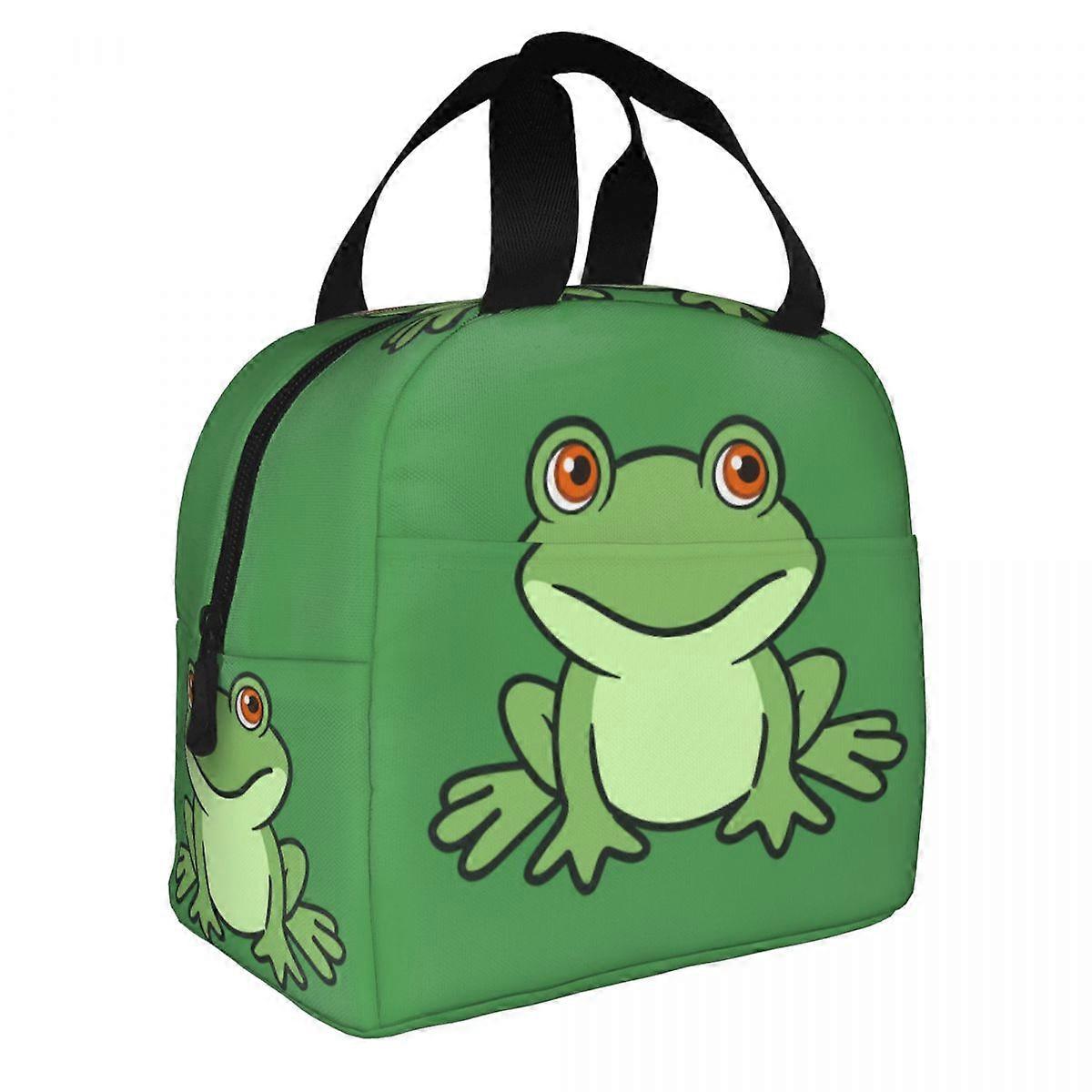 Custom Cute Green Frog Lunch Bag Cooler Thermal Insulated Lunch Boxes ...