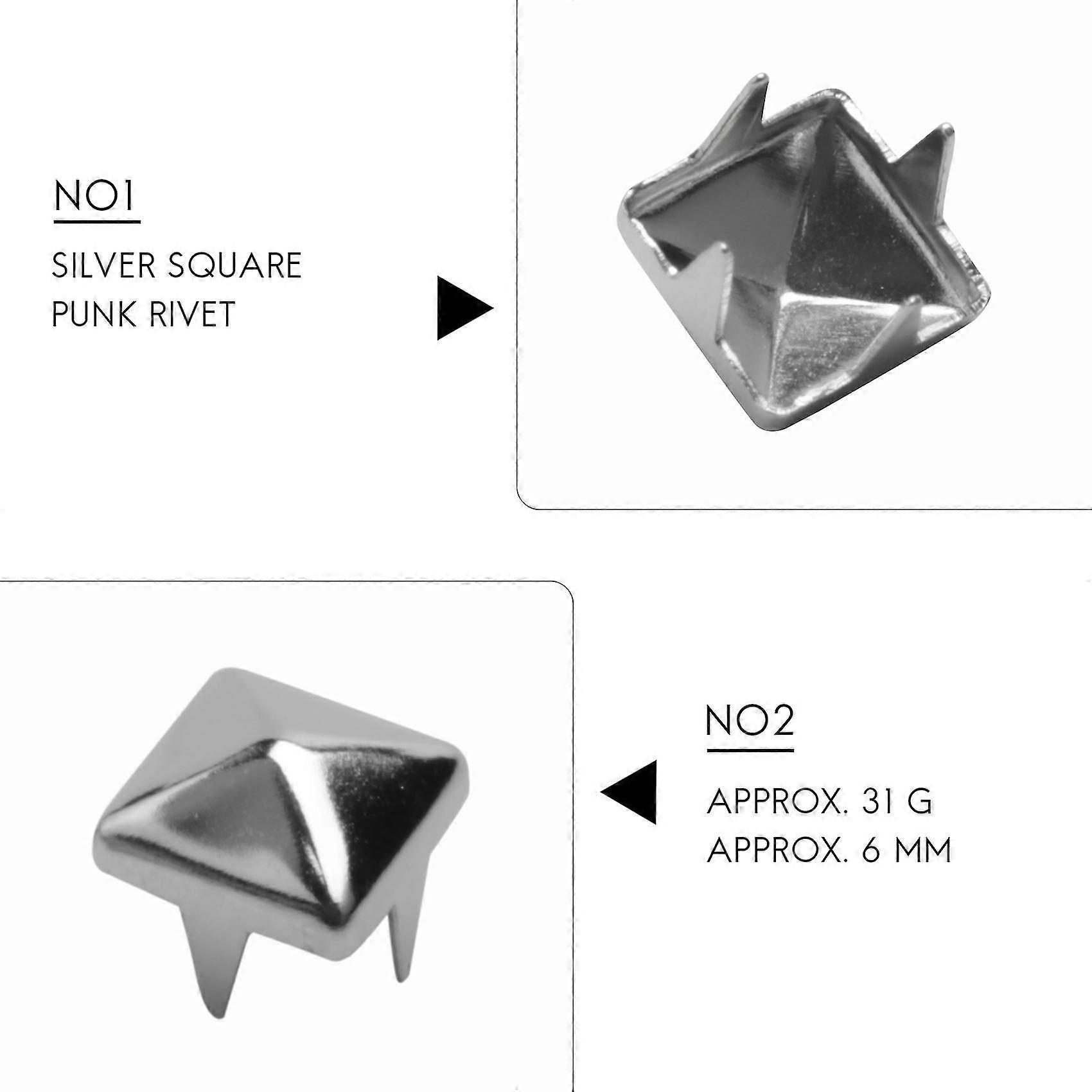200 Pcs Copper 6 Mm Silver Pyramid Studs Pyramids Rivets Decoration ...