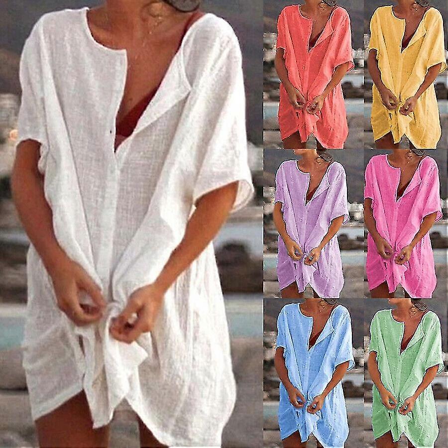 Womens Summer Swimwear Beachwear Bikini Beach Cover Up Shirt Dress ...