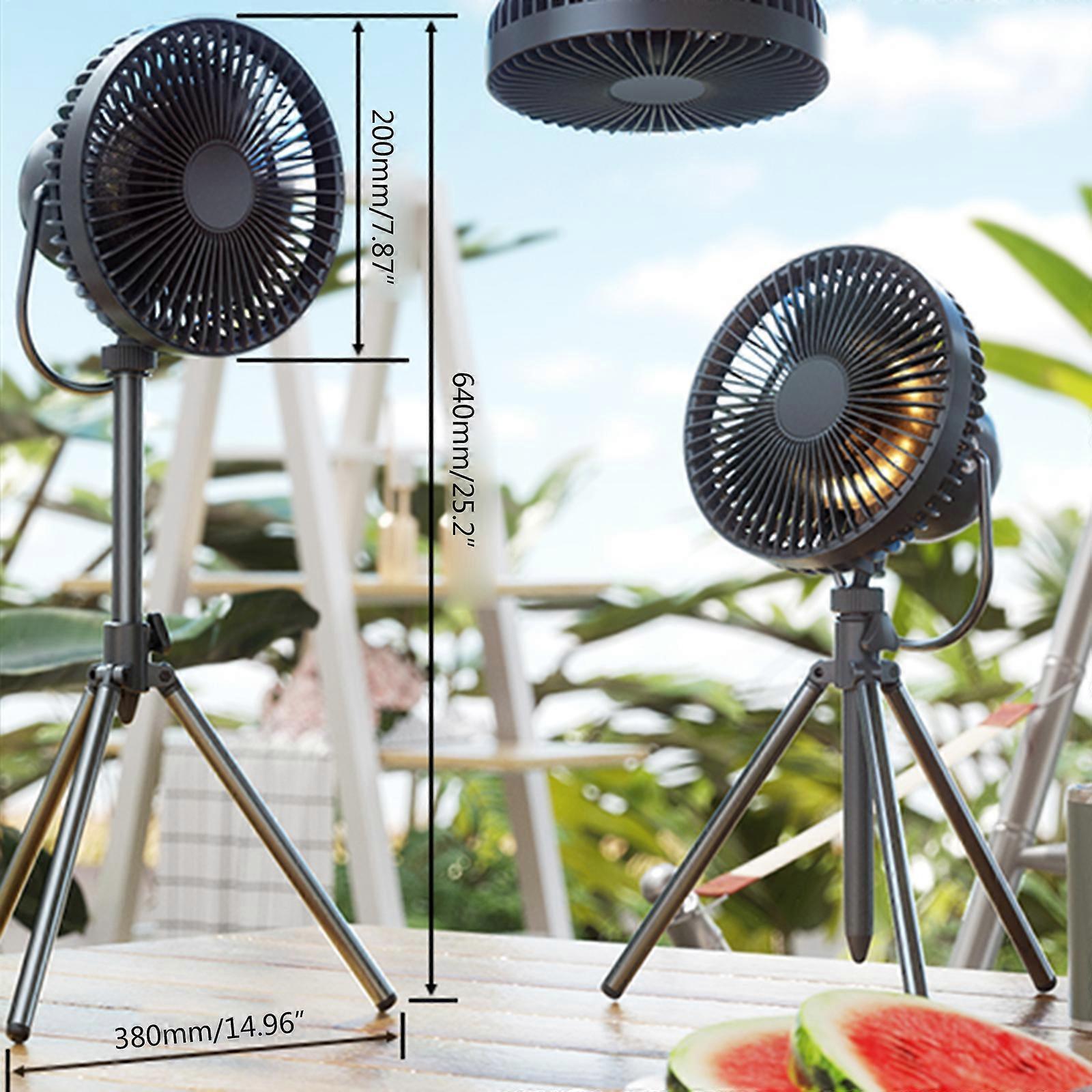 Outdoor Cooling Fan 4000mAh Rechargeable Standing Fans with Adjustable ...