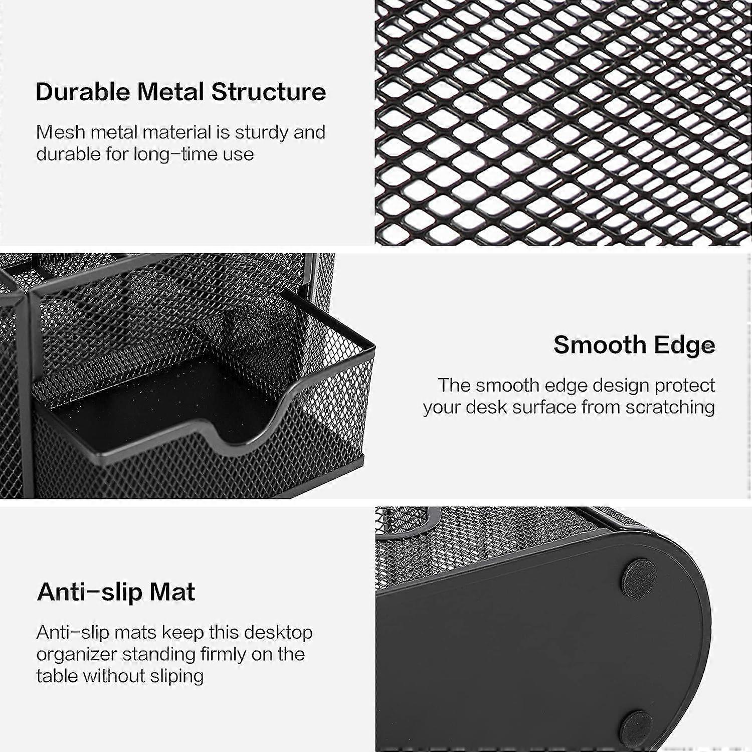 Mesh Desk Organizer Office Desktop Organizer with Drawer, Metal ...