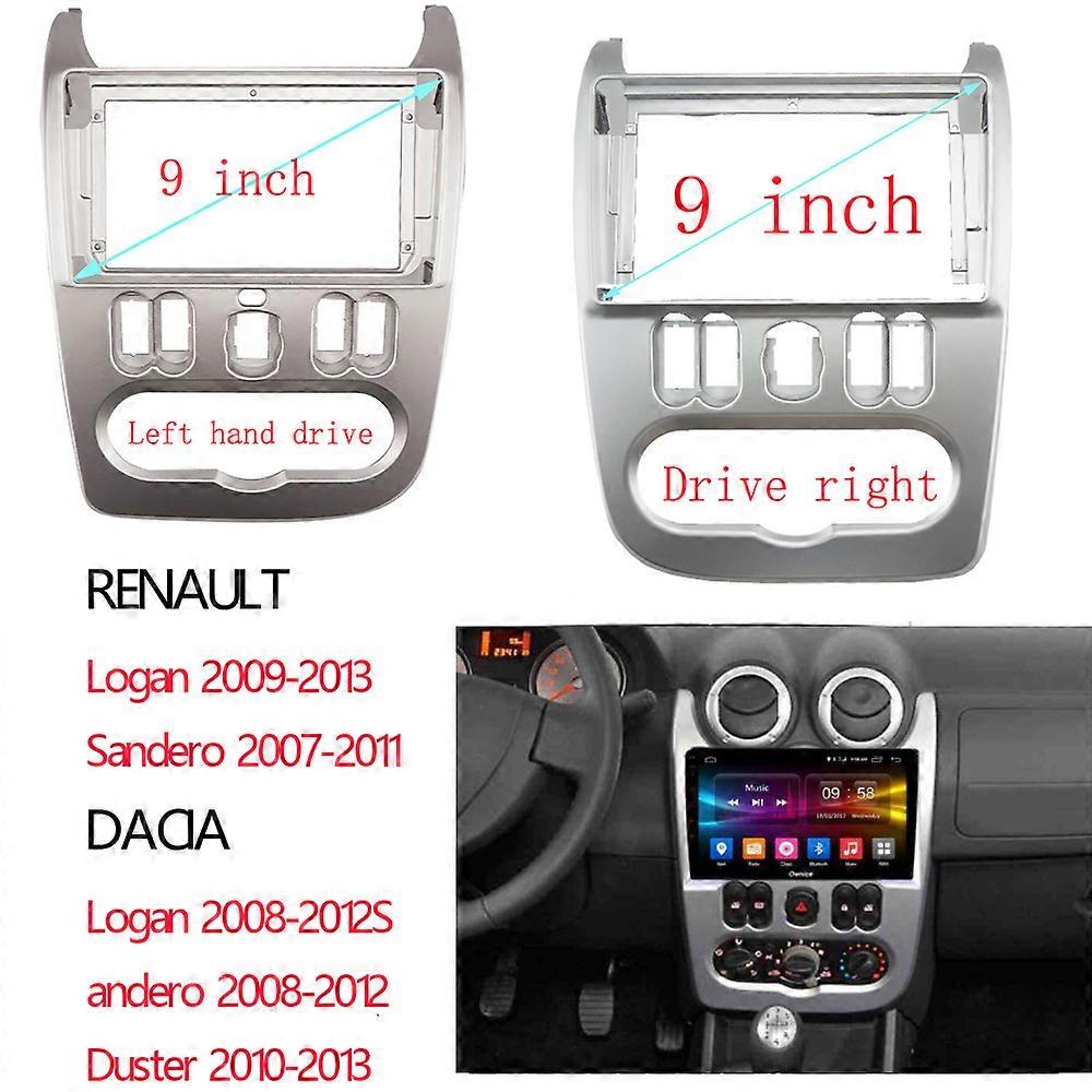 2 din Car Radio Fascia for RENAULT Logan Sandero DACIA Duster Double din Radio Fascia Frame ...