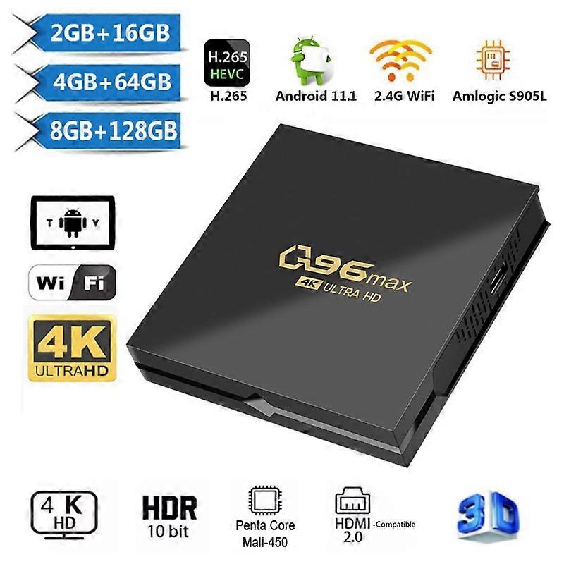 Q96 MAX Smart TV Box Android 11 Amlogic S905 Quad Core 4K HD Set Top ...