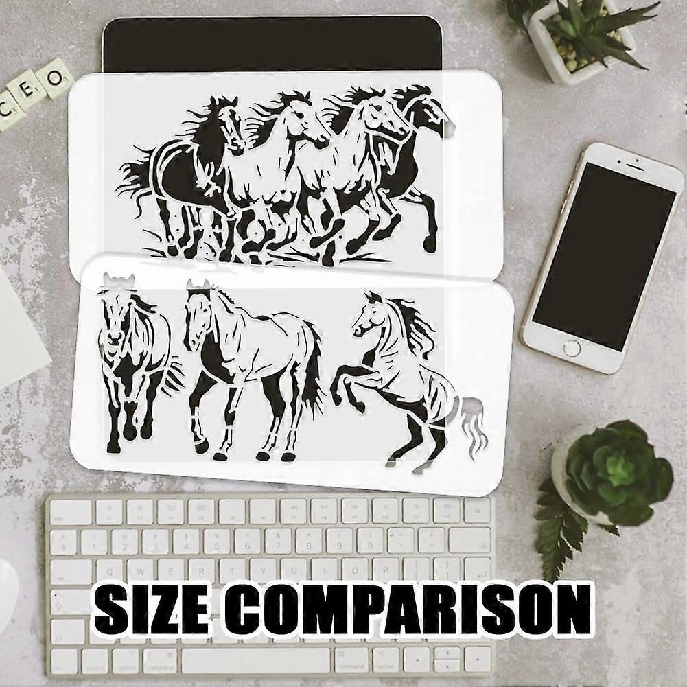 3Pcs Horse Border Stencil 11.8x5.9inch Running Horse Stencil Walking ...