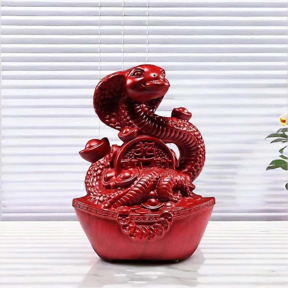 Wooden Garden Statues Ornaments Small Wooden Chinese Fengshui Snake ...